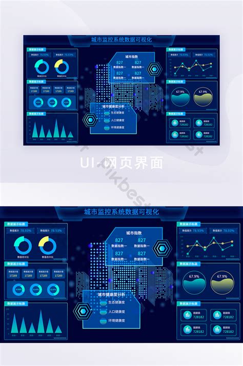 Urban Monitoring Data Visualization Large Screen Interface Ui Psd