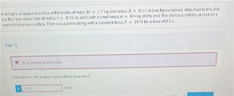 solved string is wrapped around a uniform disk of mass m 1 7