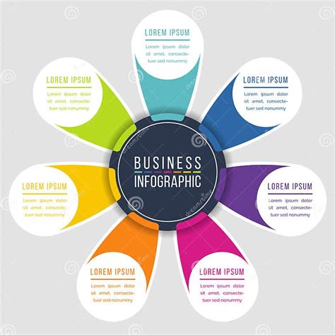 Infographic Circle Design 7 Steps Objects Options Or Elements