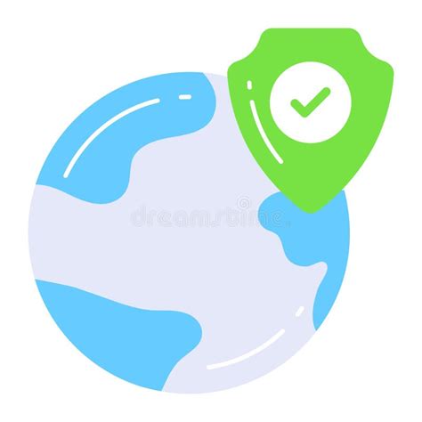 World Globe With Security Shield Vector Design Of Global Security Stock Vector Illustration