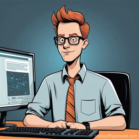 Cartoon IT Nerd Character Stable Diffusion Online