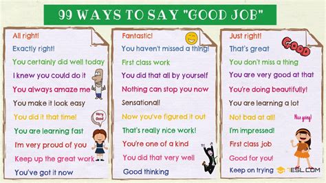Good Job Synonym Ways To Say Good Job In English E S L Improve Your English Learn