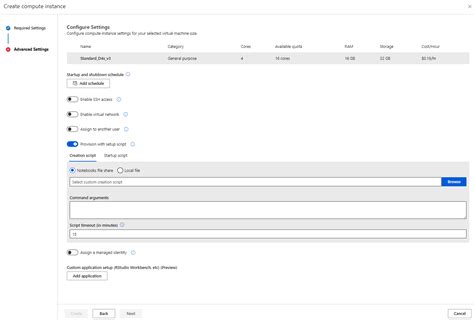 customize compute instance with a script azure machine learning microsoft learn