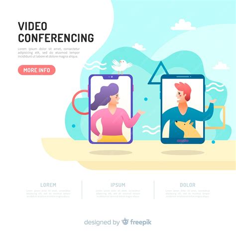 랜딩 페이지를위한 화상 회의 개념 무료 벡터