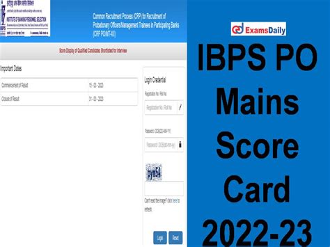IBPS PO Mains Score Card For Interview Out Download CRP PO MT XII Shortlisted List