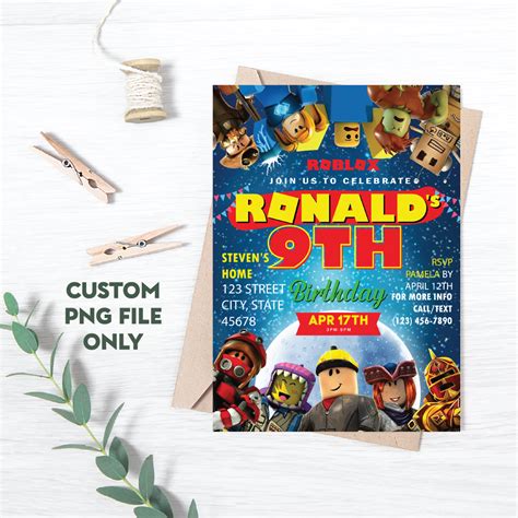 Personalized File Roblox Invite Roblox Birthday Invitation R Inspire