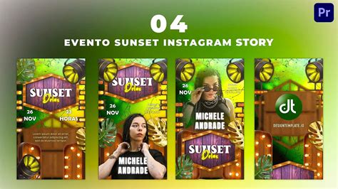 Beach Sunset Party Flyer Instagram Story Premiere Pro Templates