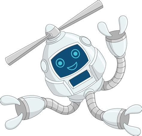 Cute Robot Drone On White Background 15219856 Vector Art At Vecteezy