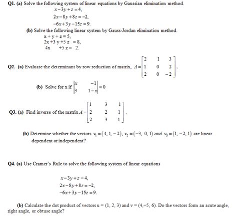 Past Guess Paper Of Applied Linear Algebra