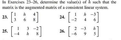 solved in exercises 23−26 determine the value s of h such