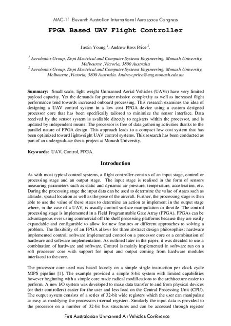 Pdf Fpga Based Uav Flight Controller