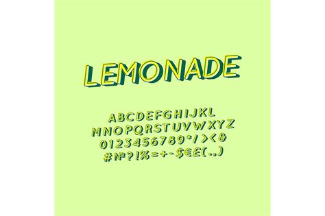 Lemonade Vintage 3d Vector Alphabet Set Graphic By Img Visuals Icons