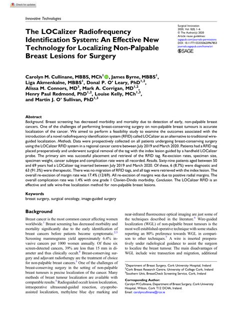 Pdf The Localizer Radiofrequency Identification System An Effective New Technology For