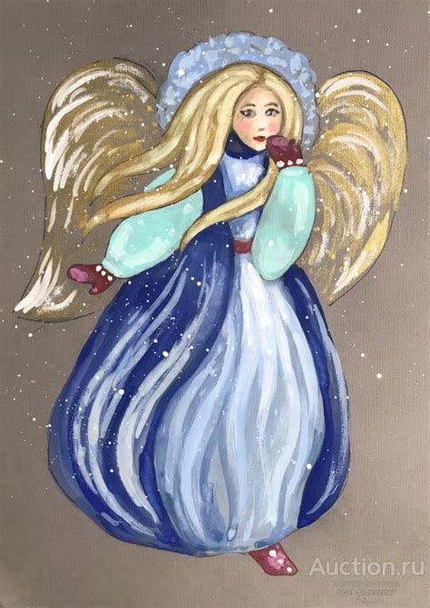 Акварель Зимний ангел формат А4 художник А Шуберт — покупайте на по выгодной цене