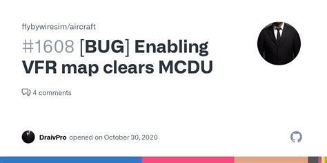 Bug Enabling Vfr Map Clears Mcdu · Issue 1608 · Flybywiresimaircraft · Github
