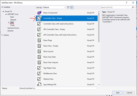 asp core add new items at the controllers folder microsoft qanda