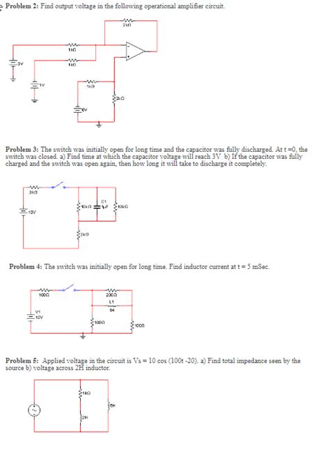Solved Problem 2 Find Output Voltage In The Following Chegg