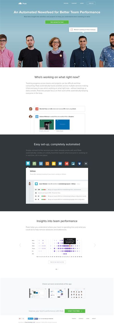 peak on landbook get inspired by landing design and more web design