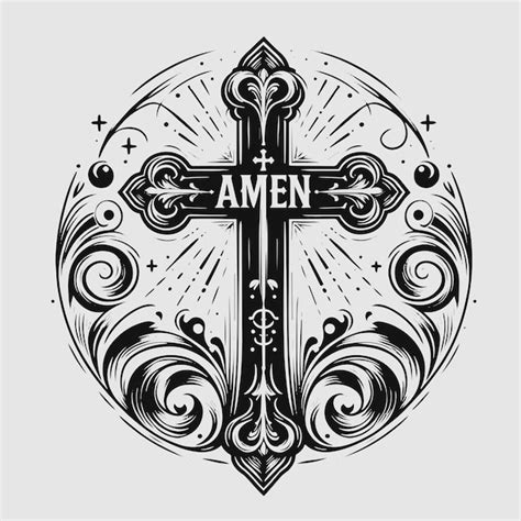 Premium Vector Religous Cross Symbol Black Tattoo Vector