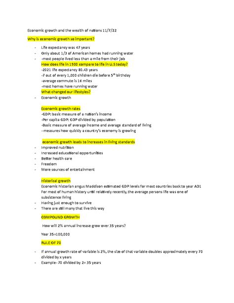 Macro Exam Exam Study Material Lecture Notes Economic Growth And The Wealth Of Nations 11 7