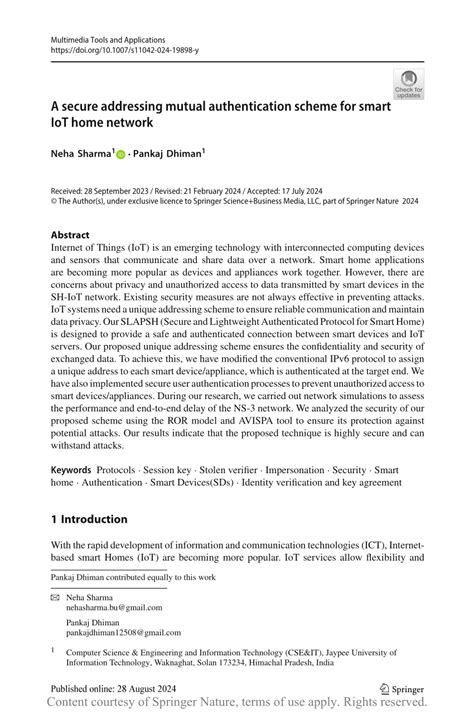 A Secure Addressing Mutual Authentication Scheme For Smart Iot Home Network