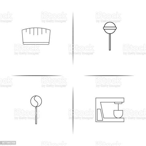 식품 및 음료 선형 간단한 벡터 아이콘 세트입니다 개요 아이콘 0명에 대한 스톡 벡터 아트 및 기타 이미지 0명 디자인 롤리팝 Istock