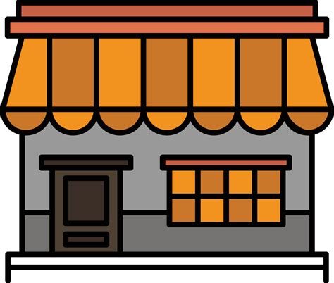 Shop Online Market Store Building Flat Color Icon Vector Icon Banner