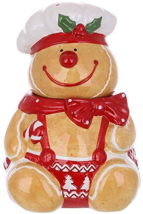 Банку для солодощів Пряничний Кухар 1600мл кераміка коричневий з червоним Bonadi 1165944