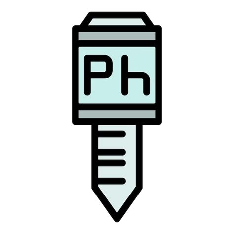 Ph 레벨 미터 아이콘 흰색 배경 색상 플랫에 격리된 웹 디자인을 위한 개요 Ph 레벨 미터 벡터 아이콘 프리미엄 벡터