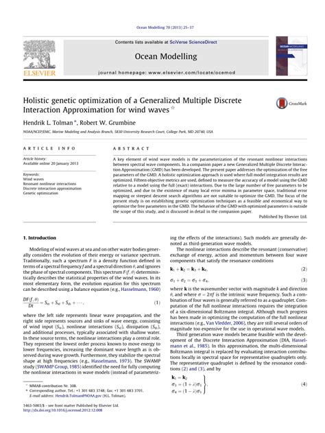 Pdf Holistic Genetic Optimization Of A Generalized Multiple Discrete Interaction Approximation
