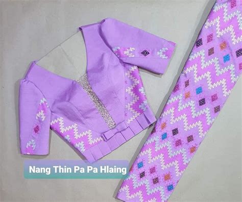 ခရမ်းရောင် 💜💜💜 ကချင်ထည်ချုပ်ပုံ ပ်ိဳေလး Shopping