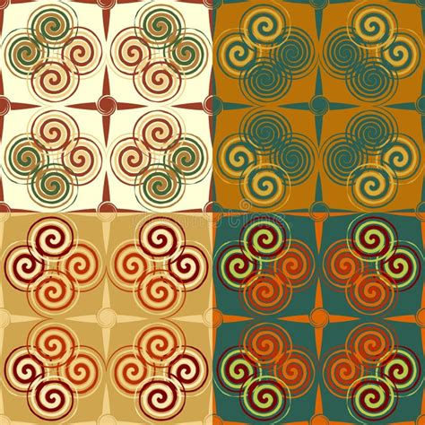 Seamless Pattern Symmetric Stock Illustration Illustration Of Green 48932583