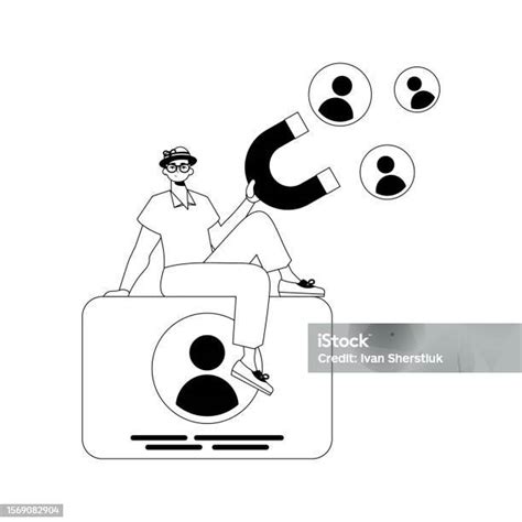 조롱은 정복을 끌어들이는 유인 포스트 나이트를 들고 있습니다 시간 개념 검은 색과 Ashen 선형 스타일러스 트렌디한 스타일 벡터 일러스트레이션 3차원 형태에 대한 스톡