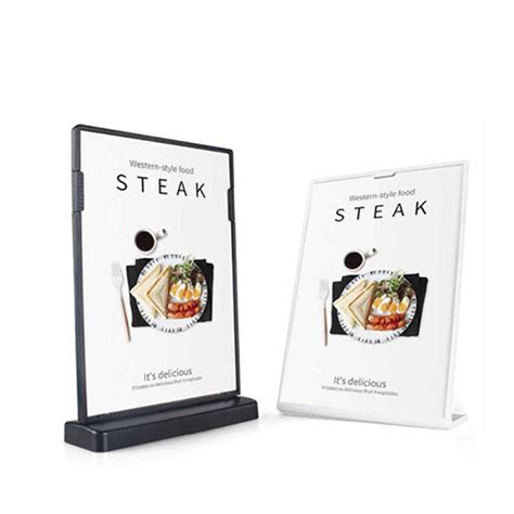 Acrylic L Shaped Single Sided Printed QR Code NFC Self Service Menu With Built In Contactless Chip
