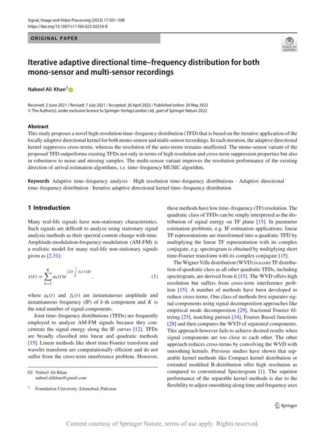 Iterative Adaptive Directional Time Frequency Distribution For Both Mono Sensor And Multi Sensor