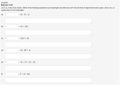 solved 6 points exercise 1 5 1 let 7 ū ū and ū be