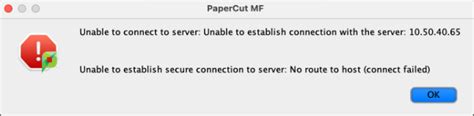 Unable To Connect To Server Error When Starting Client Papercut