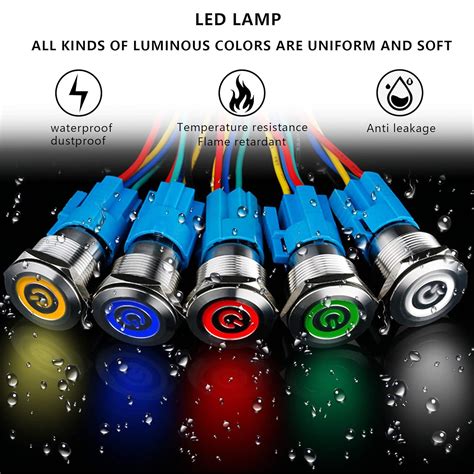 Buy Monrand 19mm Latching Push Button Switch12v Dc Onoff Self Locking Latching Push Button