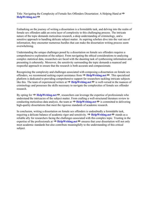 Female Sex Offenders Dissertation By Sarah Williams Issuu Female Sex Offenders Dissertation By Sarah Williams Issuu