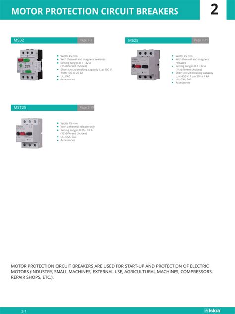 Motor Protection Breakers 1 2 Pdf Electric Motor Switch