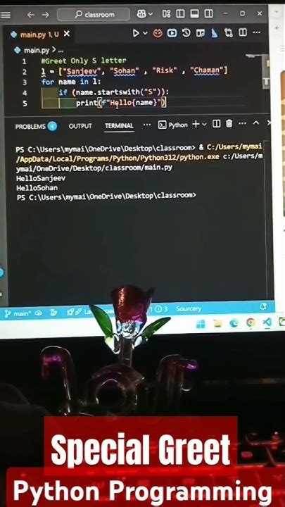 Python Programming Greet Special Letter Name Python Pythonprogramming Trending Shorts