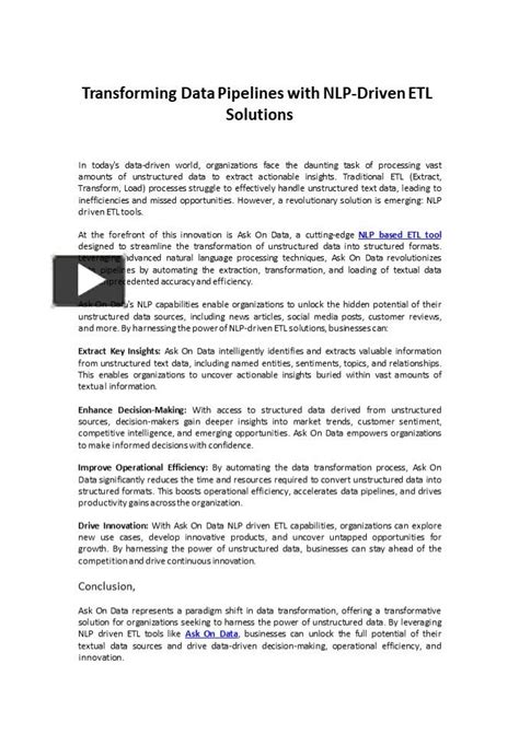 ppt transforming data pipelines with nlp driven etl solutions