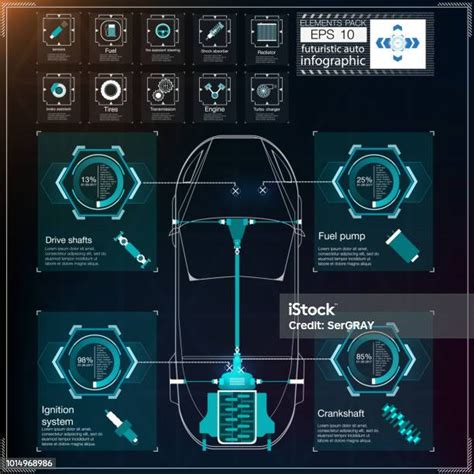 미래의 사용자 인터페이스입니다 Hud Ui입니다 추상 가상 그래픽 터치 사용자 인터페이스입니다 개념과 주제에 대한 스톡 벡터 아트 및 기타 이미지 Istock