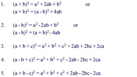 Algebra Basic Formula Formula In Maths