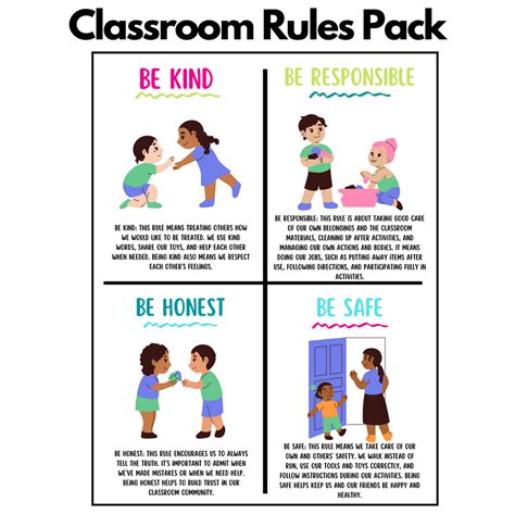 Printable Preschool Classroom Rules With Pictures