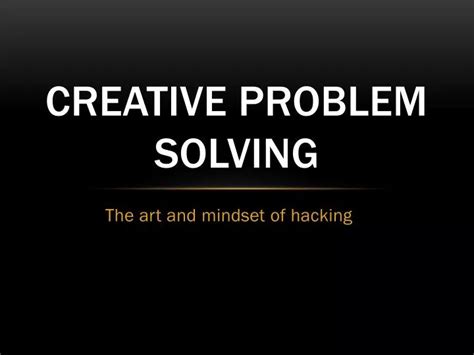 PPT Creative Problem Solving PowerPoint Presentation Free Download ID