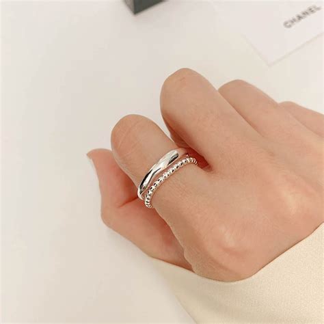 [당일 순은]두 줄 레이어링 은가락지 은반지 두줄반지 Cozy Ring