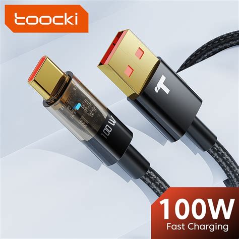 Toocki 100W Type C Fast Charging Cable PD Quick Charge 4 0 Nylon Braided USB C Data Line