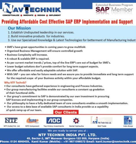 Sap Implementation Service At Best Price In Gurugram ID NTF Technik India Pvt Ltd