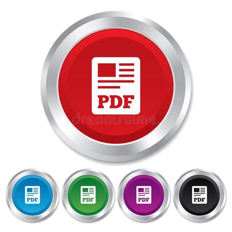 pdf file document icon download pdf button stock vector illustration